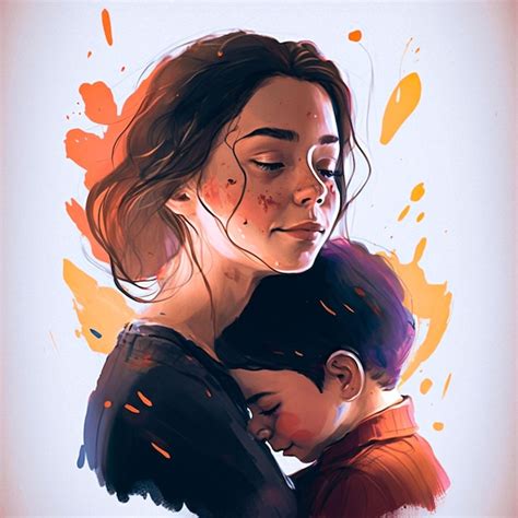 Premium Ai Image Mother And Son Hugging With Love And Affection