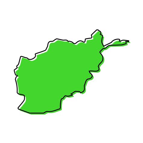Simple Outline Map Of Afghanistan Stylized Line Design 21826681 Vector