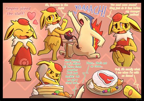 Rule 34 Anthro Clothing Comic Dialogue Duo Eevee Eeveelution Food Frosting Fruit Generation 1