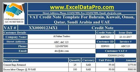 Vat Invoice Format For Saudi Arabia Cards Design Templates