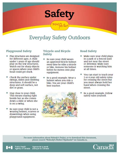Nobodys Perfect Tip Sheets Safety Everyday Safety Outdoors