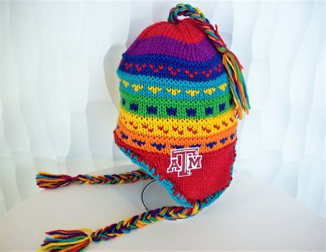 Stocking Cap Multi Color W Tassels Texas Aandm University At Galveston