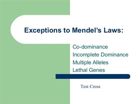 exceptions to mendel s laws