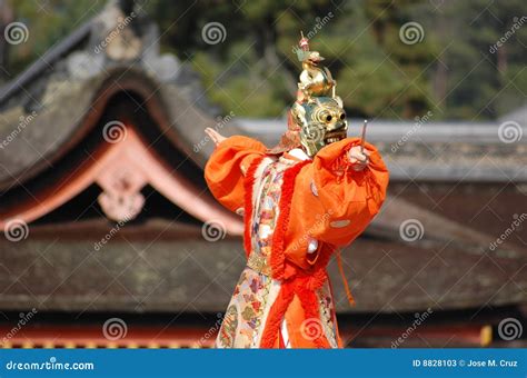 Bugaku Dance Itsukushima Miyajima Japan Stock Image Image Of