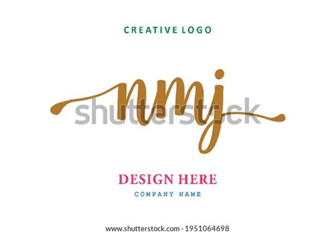 Nmj Lettering Logo Simple Easy Understand Stock Vector Royalty Free