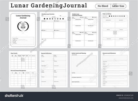 Lunar Gardening Planner Moon Cycles Vector Stock Vector Royalty Free