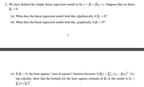 Solved We Have Defined The Simple Linear Regression Model Chegg