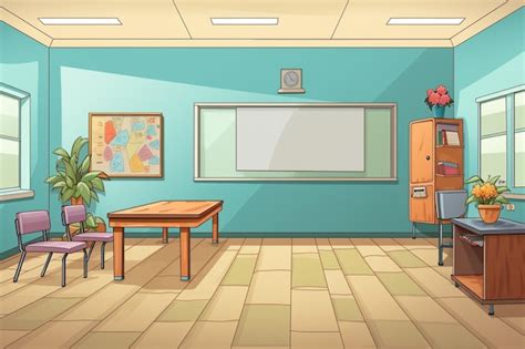Cartoon Classroom Background Images Premium Ai Generated Image