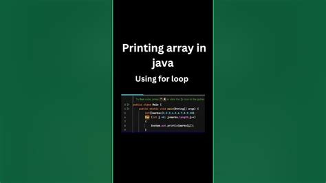 Java Interview Printing Array In Java Using For Loop Array