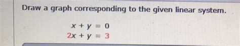 Solved Draw A Graph Corresponding To The Given Linear