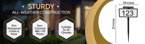Carvature Solar House Number Sign Lighted Address Sign With Self Adhesive Numbers