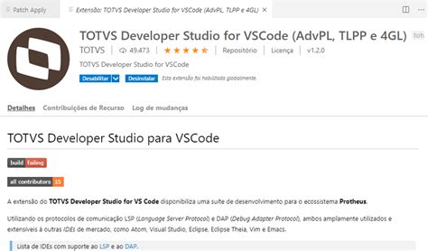 Aplicação De Patch Apply Patch · Issue 573 · Totvstds Vscode · Github