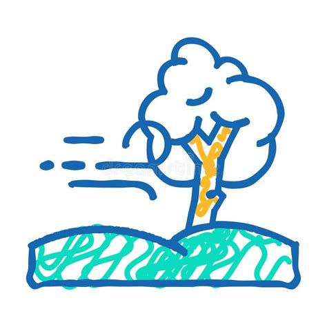Windy Weather Icon Doodle Illustration Stock Illustration