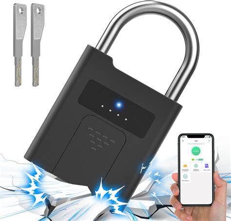 Pothunder Heavy Duty Smart Padlock Bluetooth Padlock With Code And Rfid Outdoor Padlock With