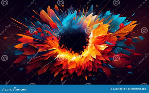 The Explosion Of Colorful Energy That Radiates From The Center Of The Image Generative Ai