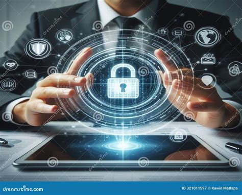 Cybersecurity And Privacy Concepts To Protect Data Lock Icon Stock Illustration Illustration