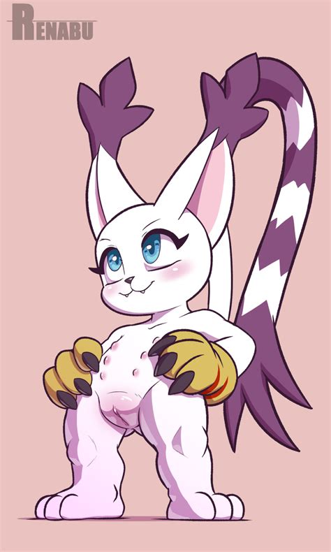 Rule 34 Anthro Bandai Namco Blue Eyes Blush Clothing Digimon Digimon Species Feet Felid