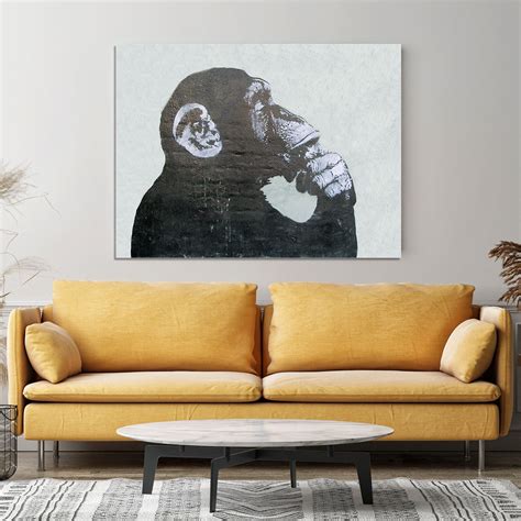 Banksy The Thinker Monkey Canvas Print Or Poster Canvas Art Rocks