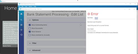 Bank Statement Processing Print Edit List Error Epicor Erp 10
