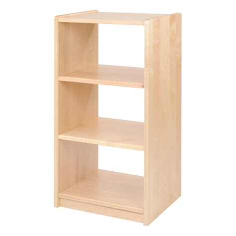 36 Narrow Three Shelf Maple Storage With Acrylic Back