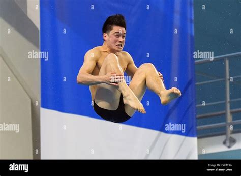 Leon Baker In The Mens 3m Preliminary On Day One Of The 2024 Speedo