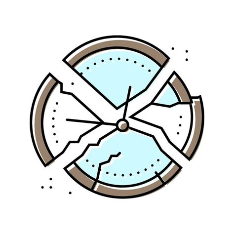 Broken Clock Sad Mood Color Icon Vector Illustration 35453062 Vector Art At Vecteezy