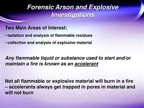 Ppt Forensic Arson And Explosive Investigations Powerpoint
