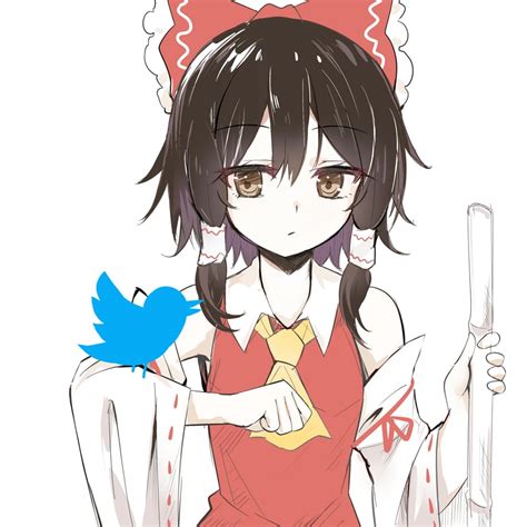 Hakurei Reimu And Twitter Bird Touhou And 1 More Drawn By Efe Danbooru