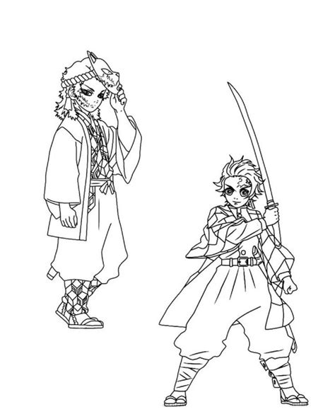 Tanjiro And Friend Coloring Page Download Print Or Color Online For Free