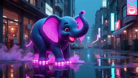 Free Neon Cyberpunk Elephant Image Elephant Cyberpunk Neon