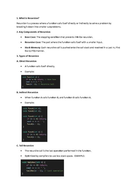 Cs101 Recursion Concepts And Key Components Explained Studocu