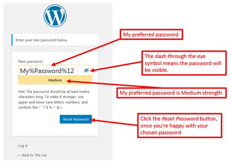 Password Reset The Lee
