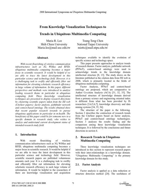 From Knowledge Visualization Techniques To Trends In Ubiquitous Multimedia Computing Pdf