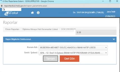 Diploma İşlemleri Meslek Lisesi Mevzuatı
