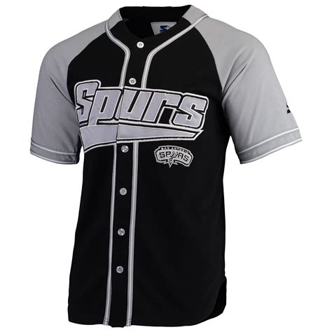 Starter San Antonio Spurs Blackgray Baseball Jersey