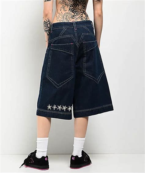 A Lab Analog Star Turntable Denim Shorts Zumiez