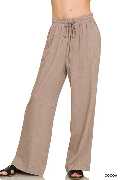 Zenana Linen Drawstring Pants Oneira Fashions