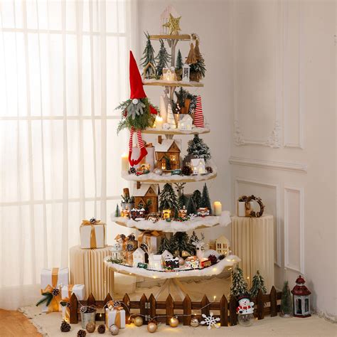 Quzzil 6 Tier Christmas Tree Display Stand Shelf 5 9 Ft