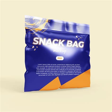 Premium Psd Snack Bag Packaging Mockup Psd