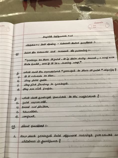 English Assignment Chapter Lost Spring Extract Based Questions Read