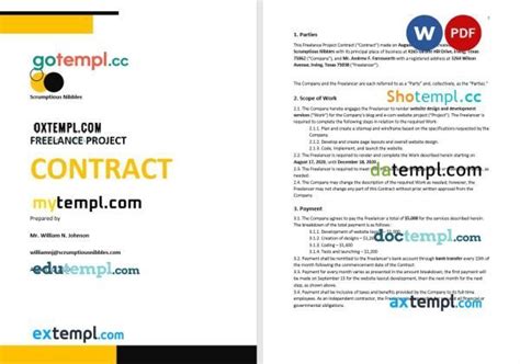 Free Freelance Project Contract Template Word And Pdf Format Gotempl