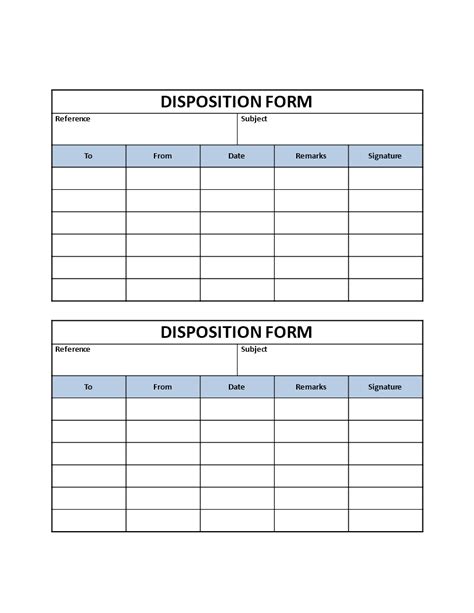 Disposition Form Templates At