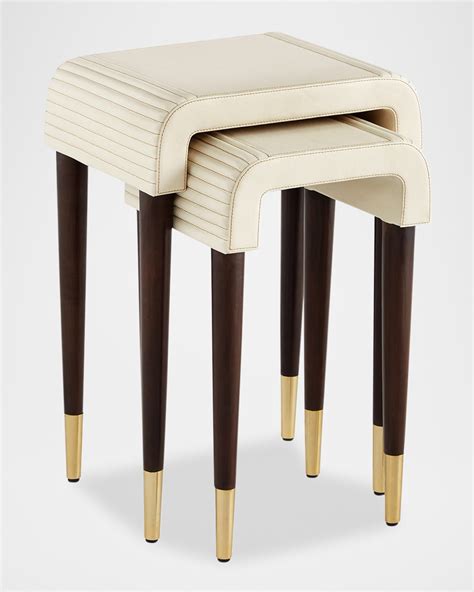 Nova Leather Nesting Tables Set Neiman Marcus