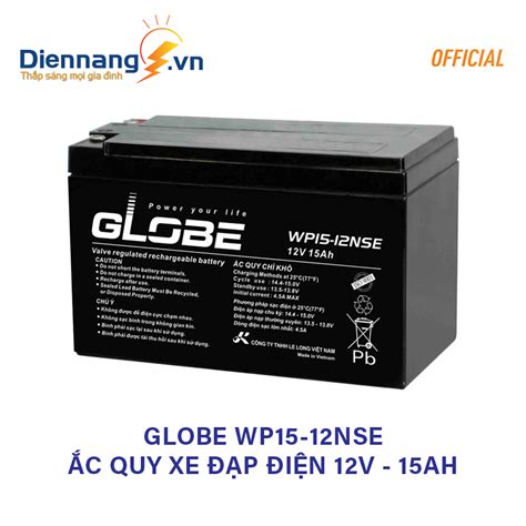 Ắc Quy Globe Wp15 12nse 12v 15ah ắc Quy Xe đạp điện Cọc Vít