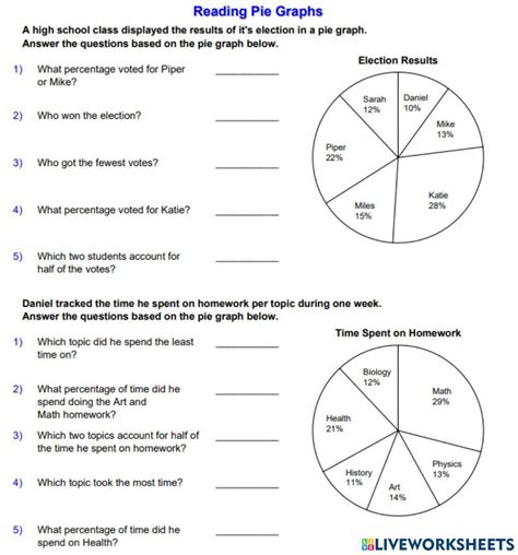 Pie Chart Free Interactive Worksheets 1255249