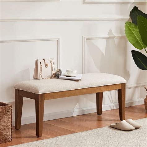 Huimo Upholstered Bench For End Of Bed Entryway Bench For Living Room
