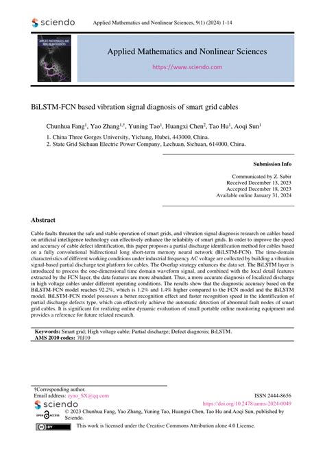 Pdf Bilstm Fcn Based Vibration Signal Diagnosis Of Smart Grid Cables