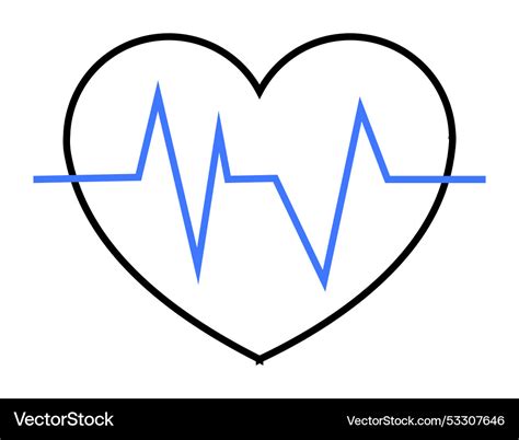 Heart Shape With Blue Electrocardiogram Line Vector Image