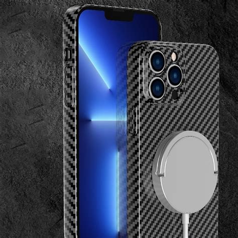 Carbon Fiber Texture Magsafe Magnetic Phone Case For Iphone 14 Pro Max