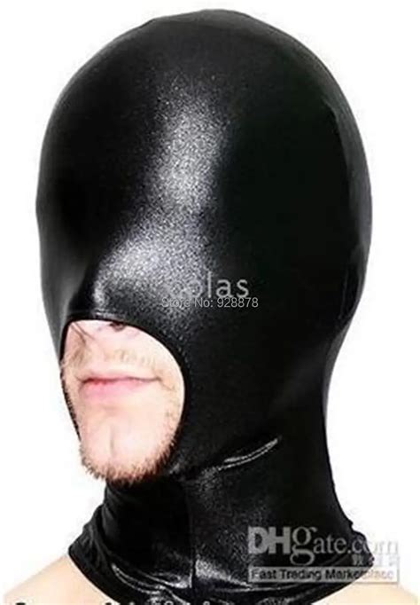 New Halloween Spandex Lycra Spandex Zentai Metallic Black Open Mouth